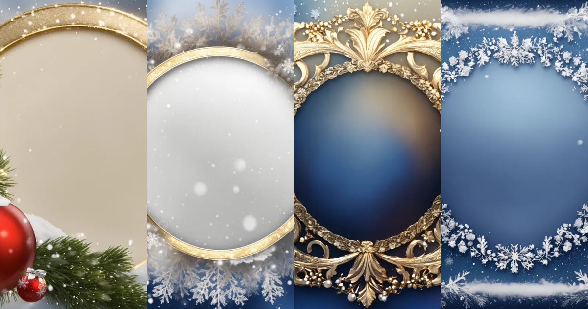 Lexica - Create a slim metallic snow white winter round border in a ...