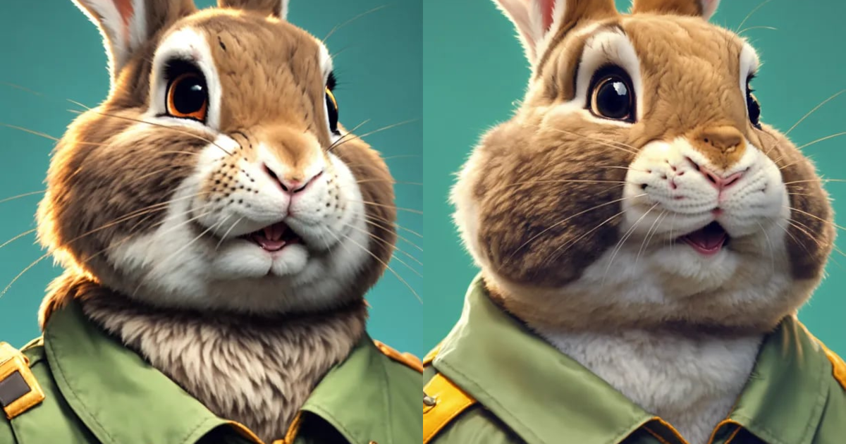 Lexica - A cute smile rabbit, a service person, intense, high ...