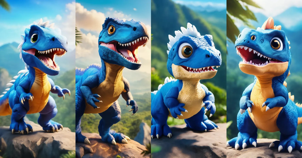 Lexica - An adorable and fluffy baby t-rex dinosaur with big color eyes ...