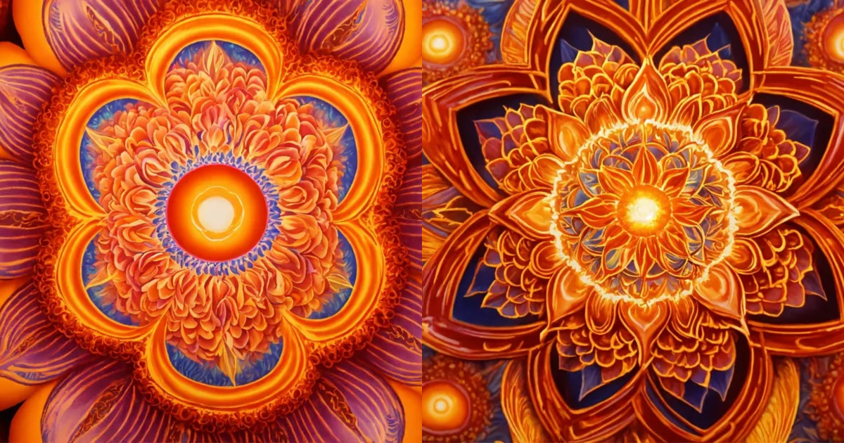 Lexica - Sacral chakra in 6 petals in flame in the psychedelic scene ...