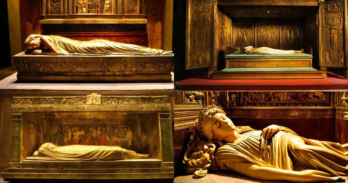 Lexica - Sarcophagus of the sleeping beauty Tisul Princess in a ...