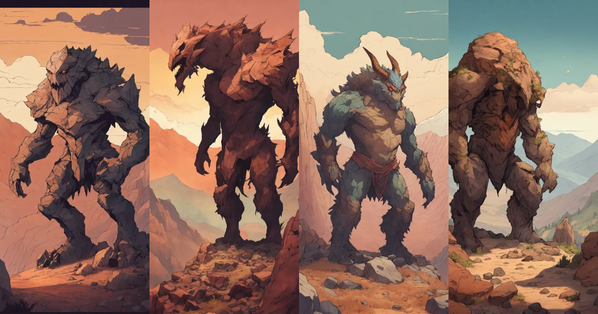 Lexica - A faceless fantasy monster that is a guardian of the mountains ...