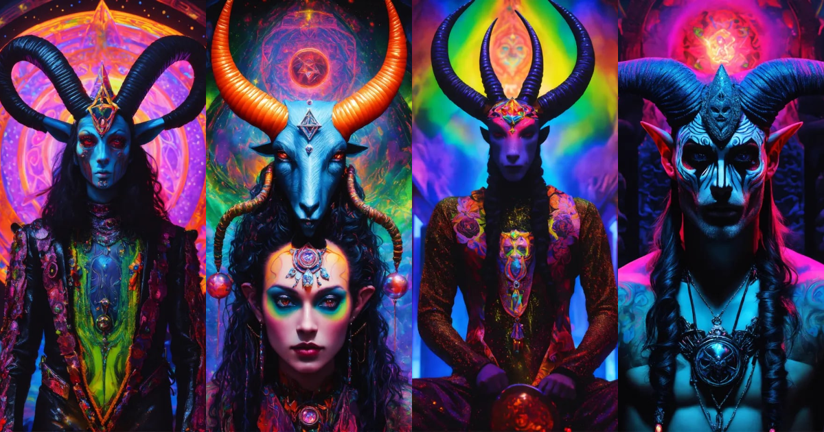 Lexica - Photorealistic 3D portrait of BAPHOMET Man Goth Death Knight ...