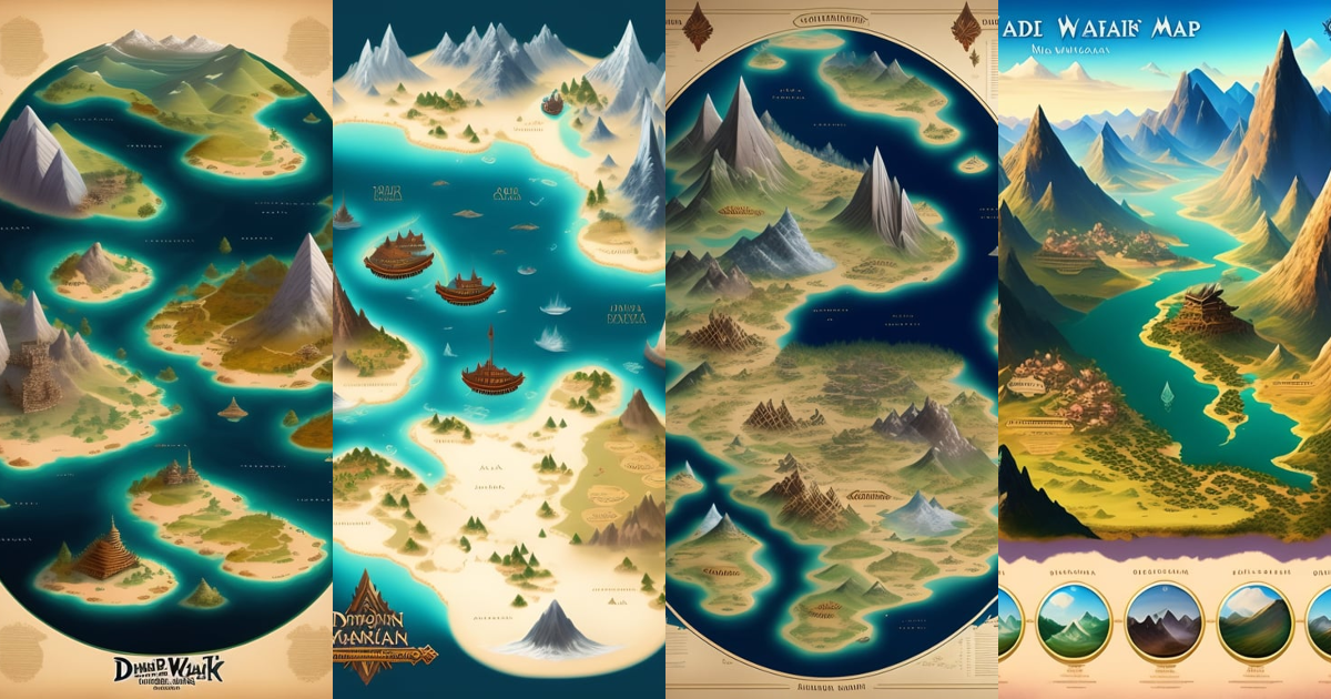 Lexica - Dnd world map, mountains, villages, rivers, oceans, islands ...