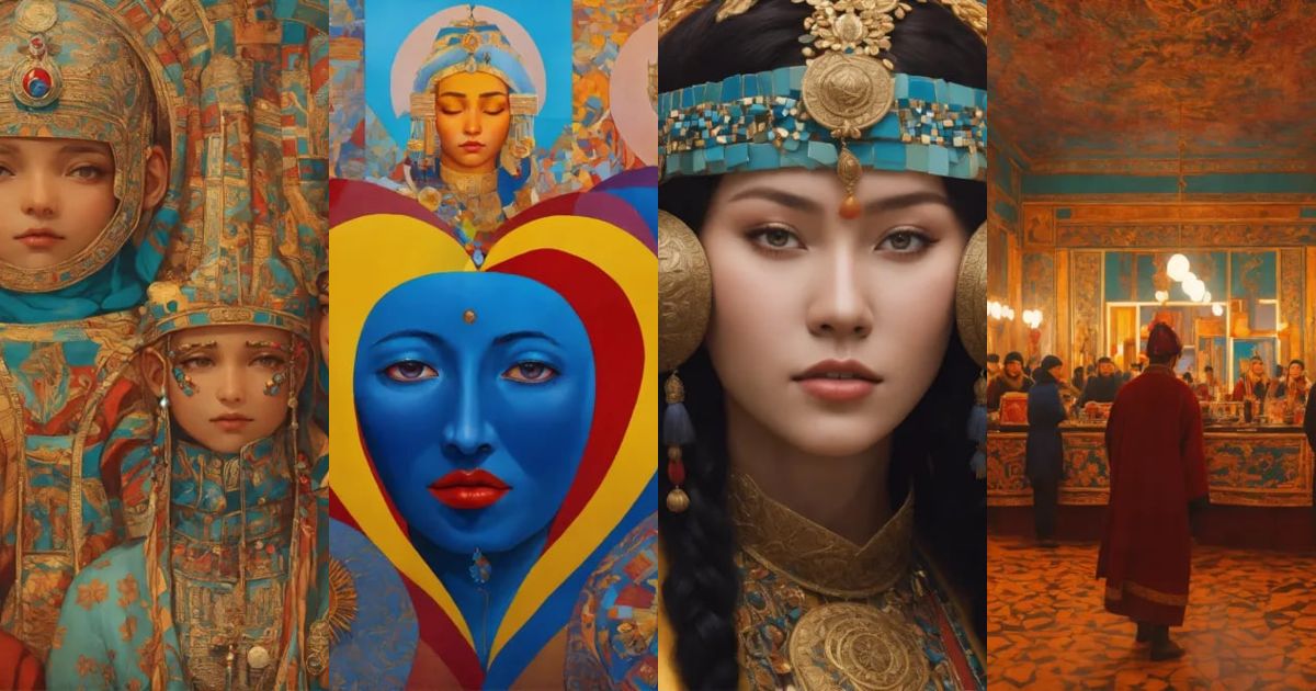 Lexica - Many faces The silhouette is in the shape of a heart; like a ...