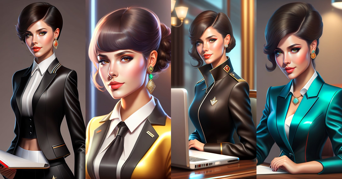 Lexica - Preety Russian girl, Black Short hair, Whit, Three pice suit ...