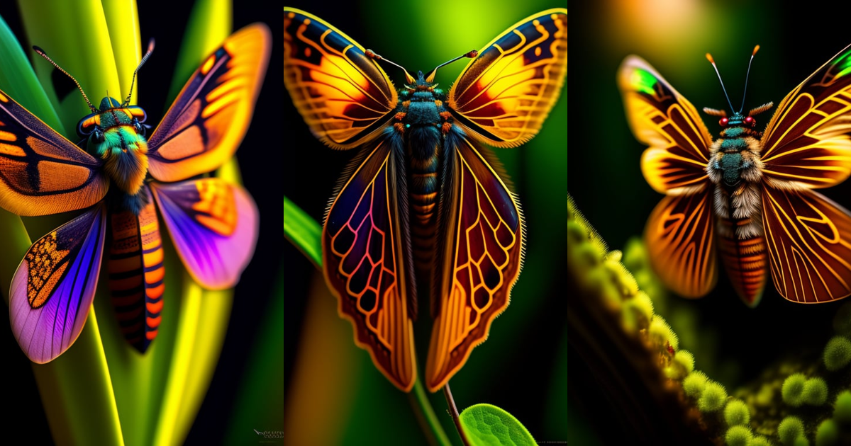 Lexica - A biomechanical moth in the jungle waiting for a prey, led ...