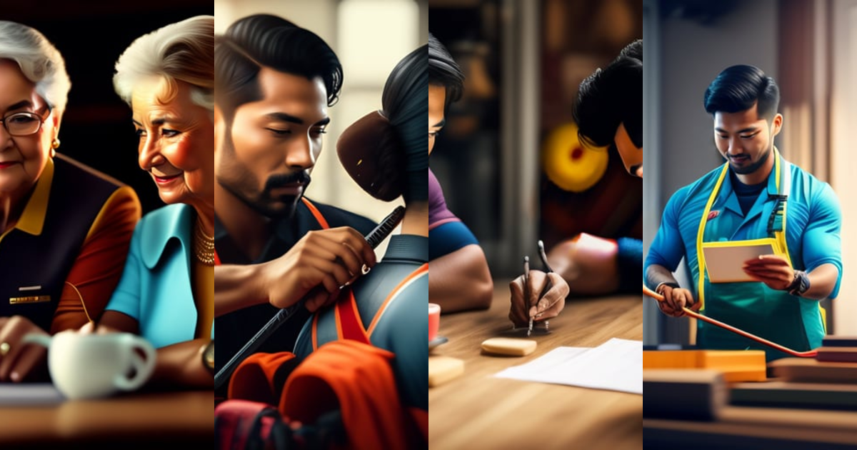 Lexica - A person helping another person learn a new skill or task. detailed