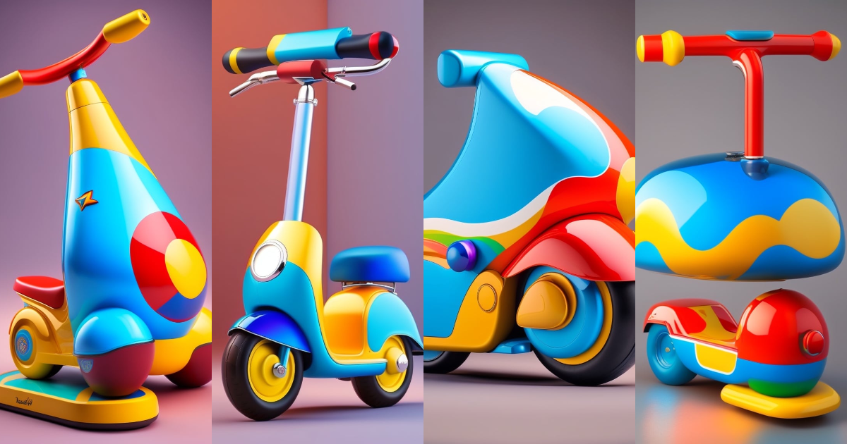 Lexica - The cartoon scooter is a riot of colors and shapes, exuding a ...