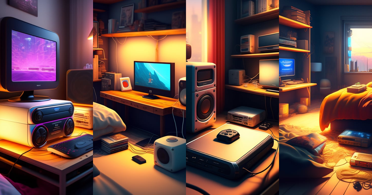 Lexica - A highly detailed illustration of a messy gamer's bedroom ...