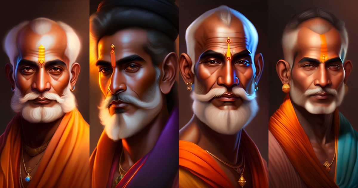 Lexica - Portrait of an ancient Hindu Brahmin monk, digital painting ...