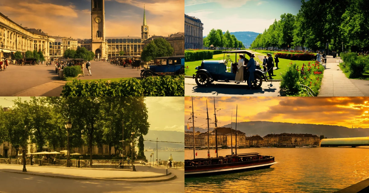 Lexica - A time machine appears in Geneva in 1920, summertime, daytime.