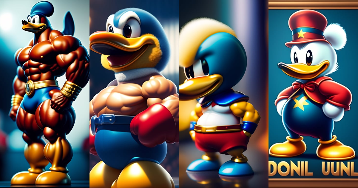 Lexica - Donald duck is a bodybuilder