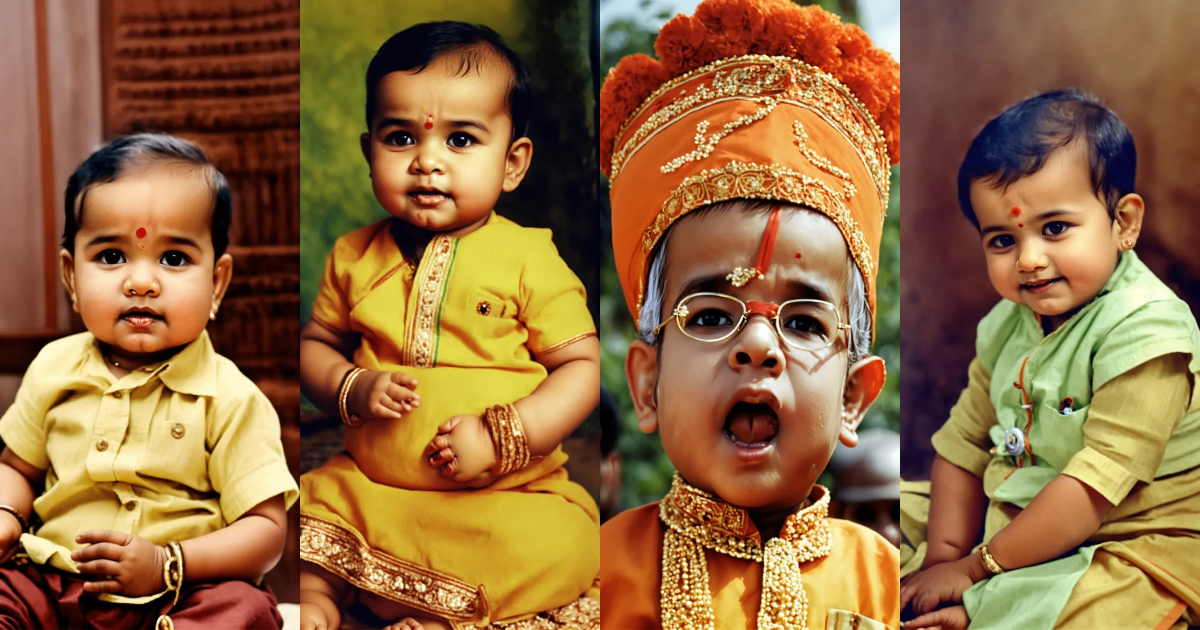 Lexica - Narendra Modi as a cute baby