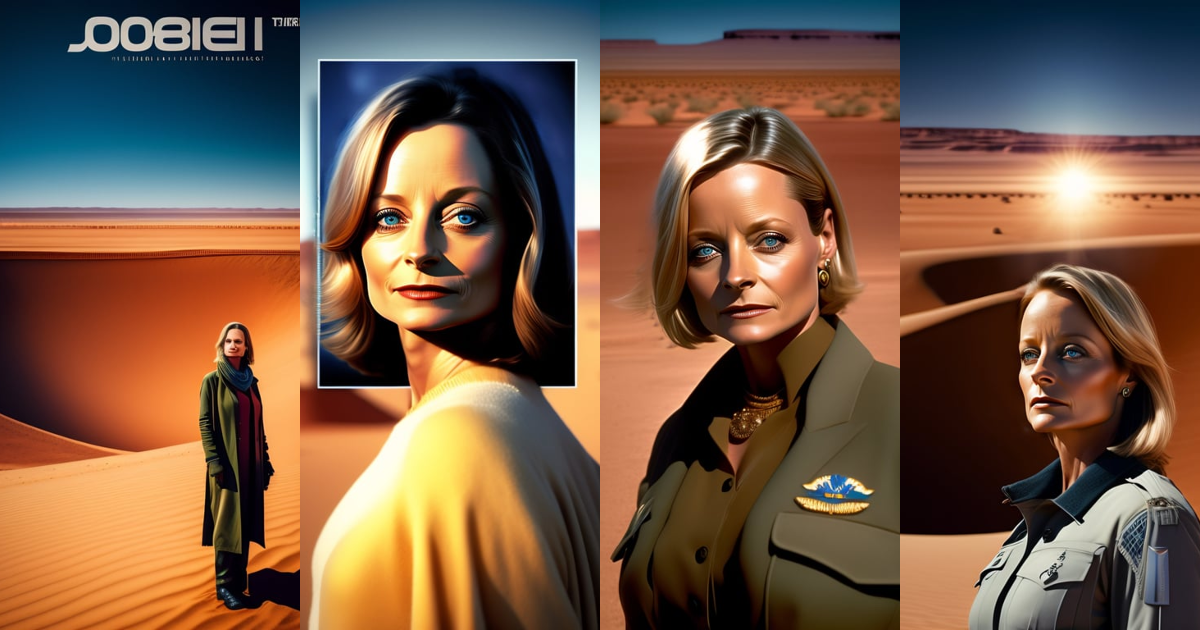 Lexica - Portrait Realistic of Jodie Foster in Roswell Desert in ...