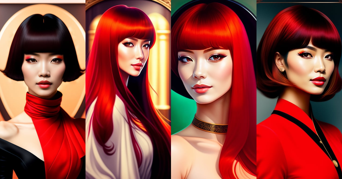 Lexica - Anime portrait of nanno as a beautiful woman, medium long bob ...