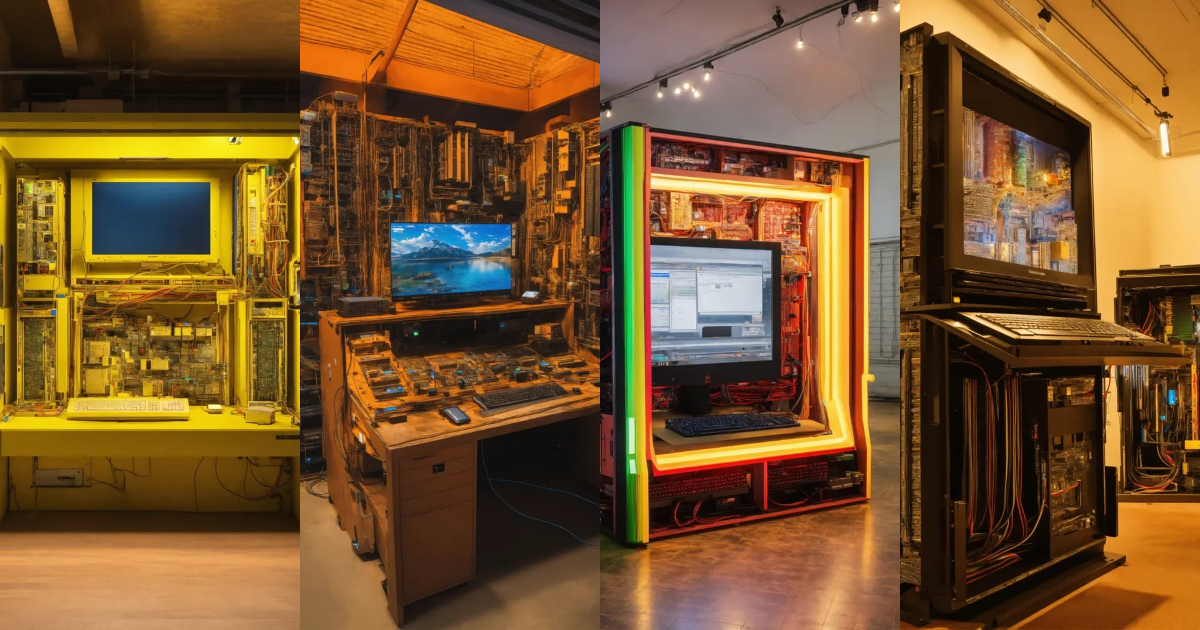 Lexica - Big Computer installation 3d art