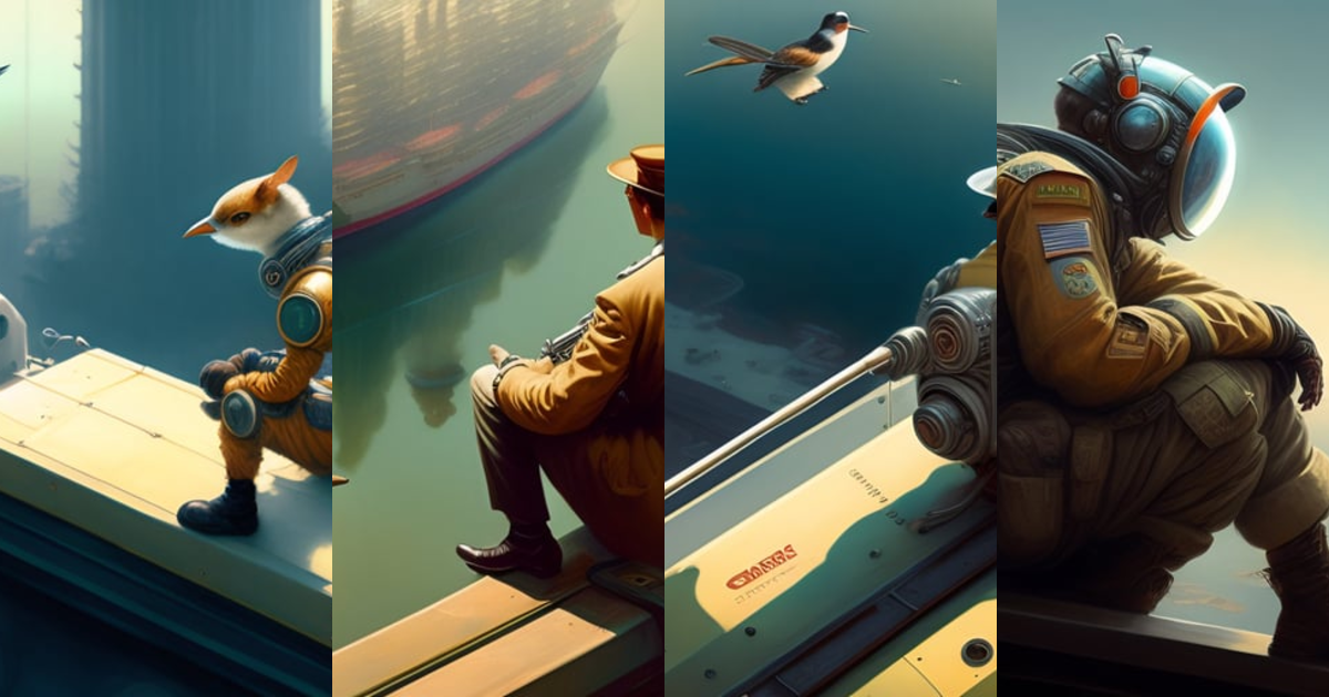 Lexica - Web banner, (((((1950s software engineer robot sitting on ...