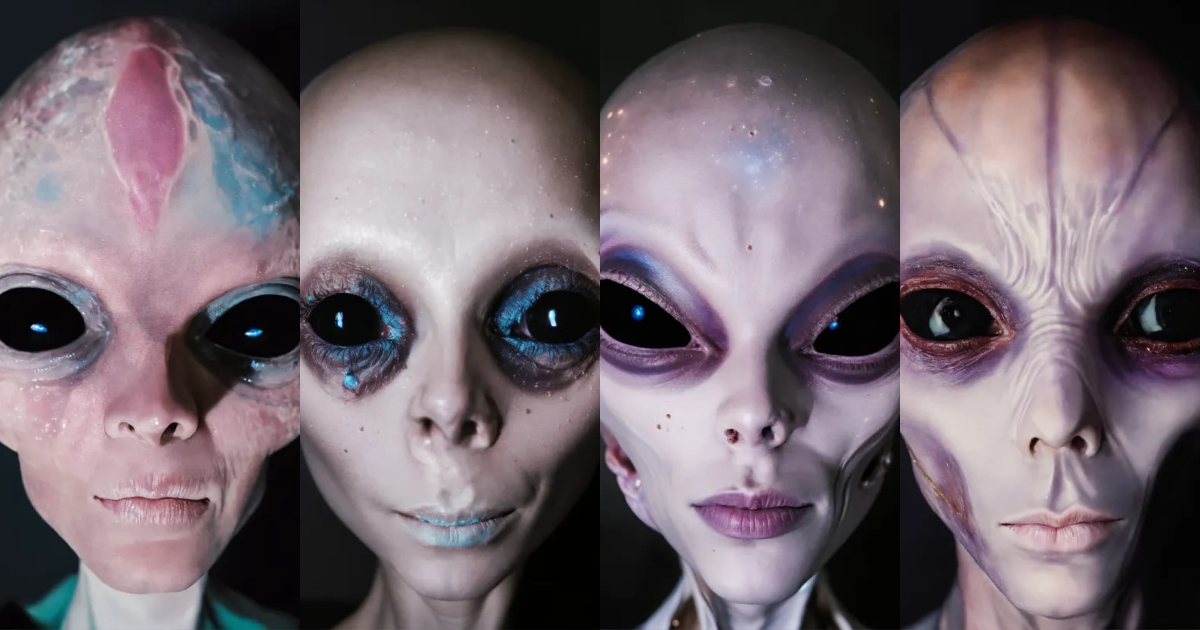 Lexica - A photograph of this alien emerging from a mans face