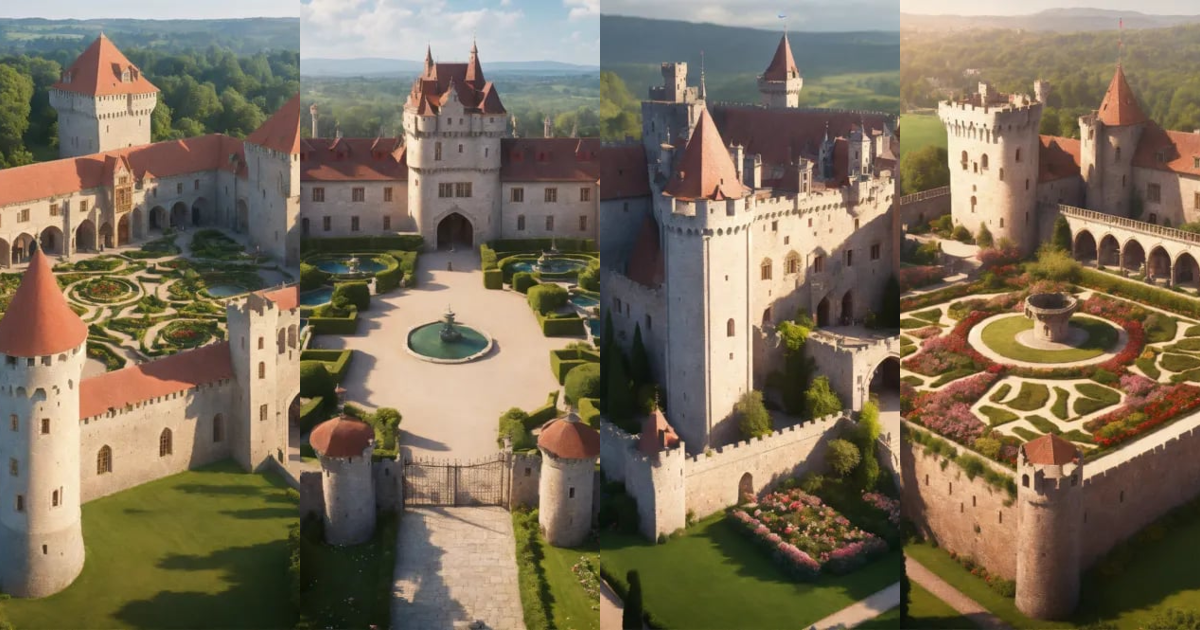 Lexica - Ultra realistic, photorealistic, bird's eye view of a medieval ...