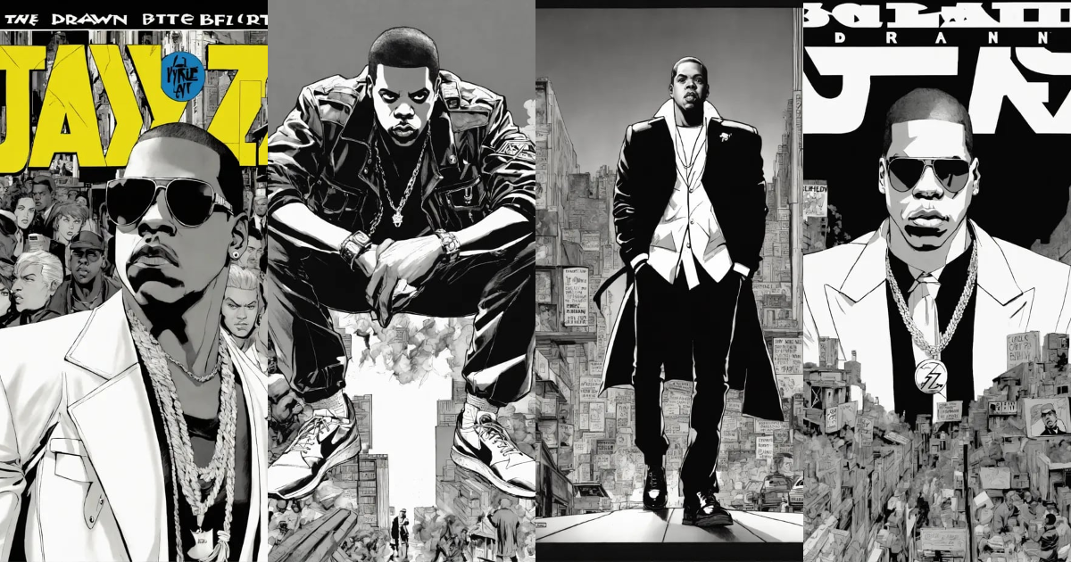 Lexica - Jay Z drawn by John Byrne, black and white, high definition ...