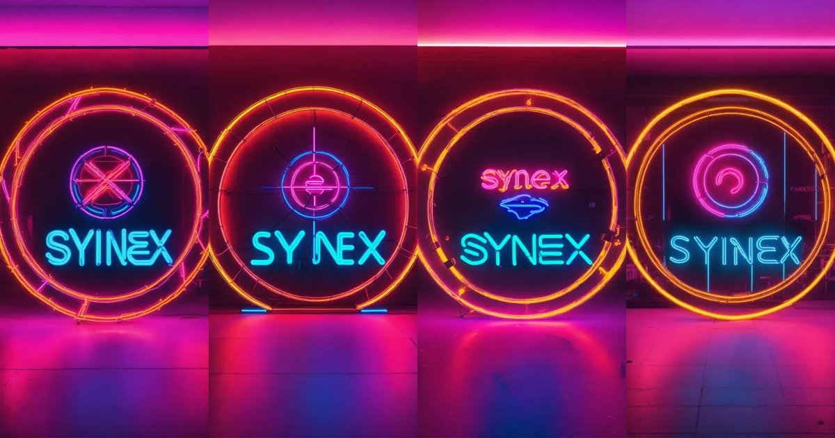 Lexica - SynEx neon logo with words hot