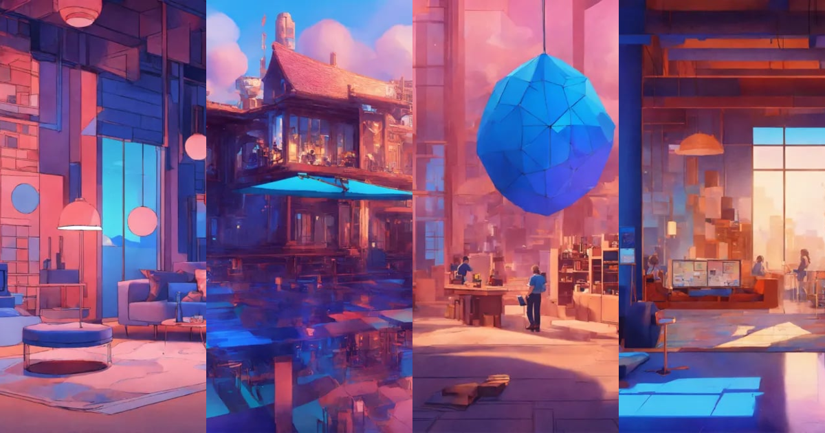 Lexica - Metaverse layoff employees, blue palette