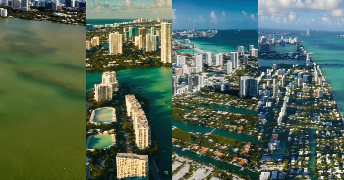 Lexica - Aerial view of Miami underwater