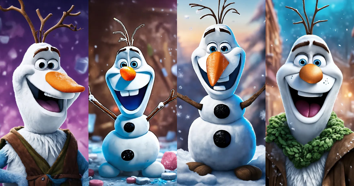 Lexica - Drug addict Olaf from Frozen portrait, front face ...