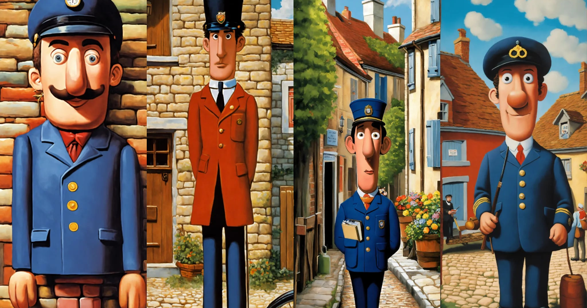 Lexica - Fine illustration of the comedy cartoonish character "postman ...