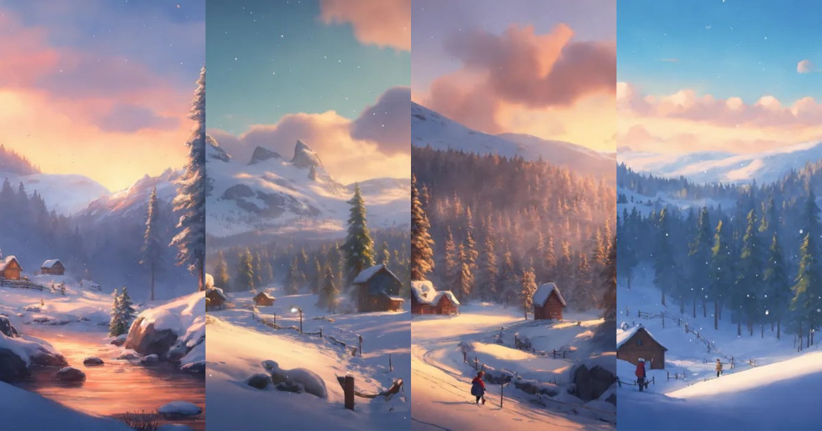Lexica - Snowy landscape, forest, norwegian folklore, pixar animation style