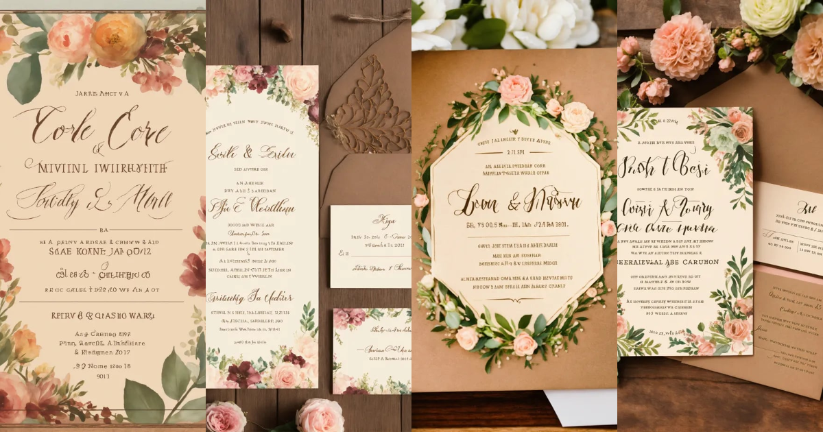 Lexica - A rustic, cottage core style wedding invitation