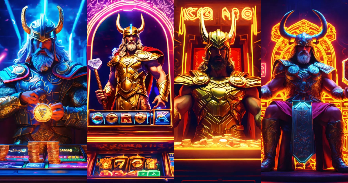 Lexica - GOD THOR with MJOLNIR casino slot machine in the gambling 8k ...