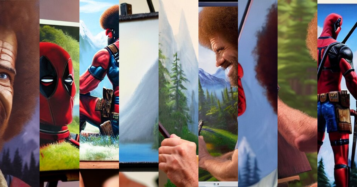 Lexica - A closeup photorealistic photograph of bob ross working on a ...