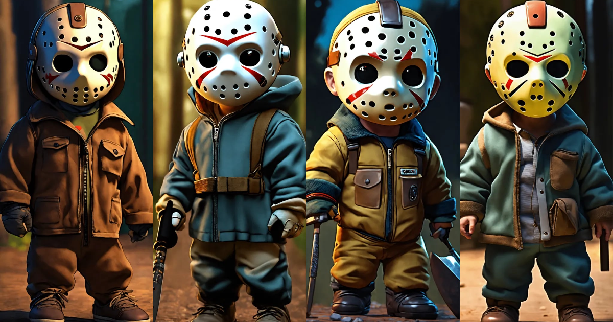 Lexica - Jason Voorhees as a cute baby, cartoon effect, very big eyes ...