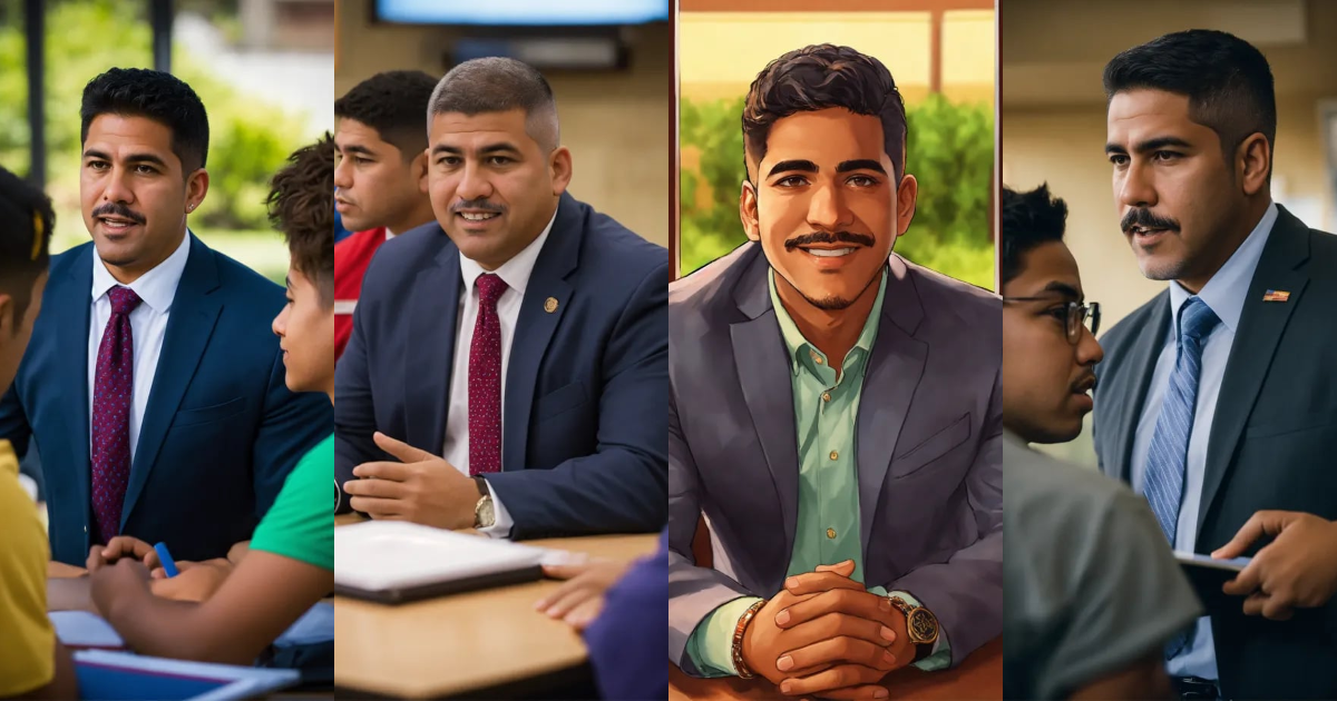 Lexica - A simple portrait of a professional looking Latino principal ...