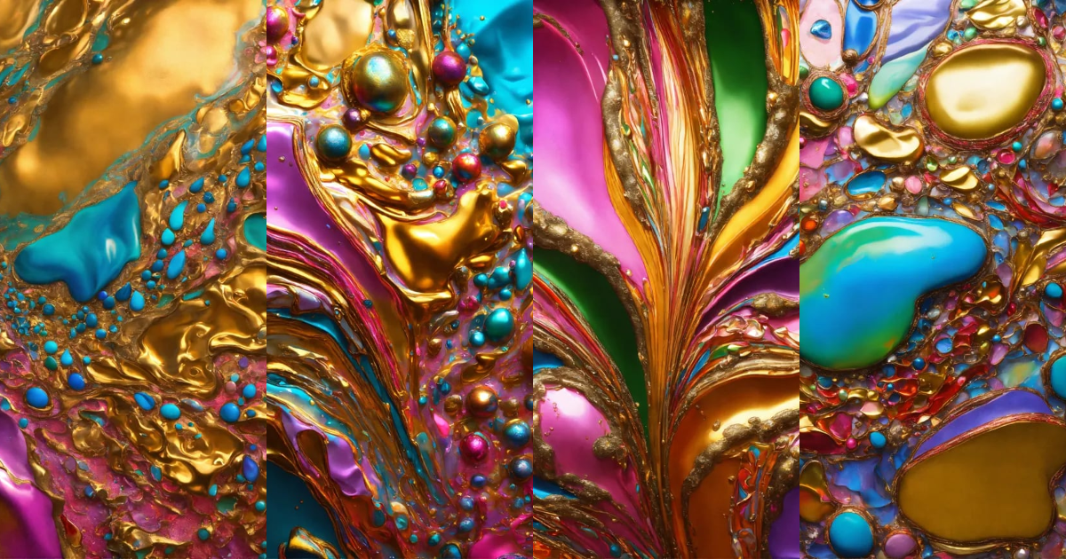 Lexica - Colorful abstract painting oil and water complex complicated ...