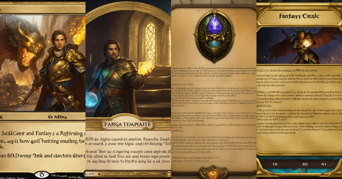 Lexica - RPG item card template, fantasy, magic, gold, magic the ...
