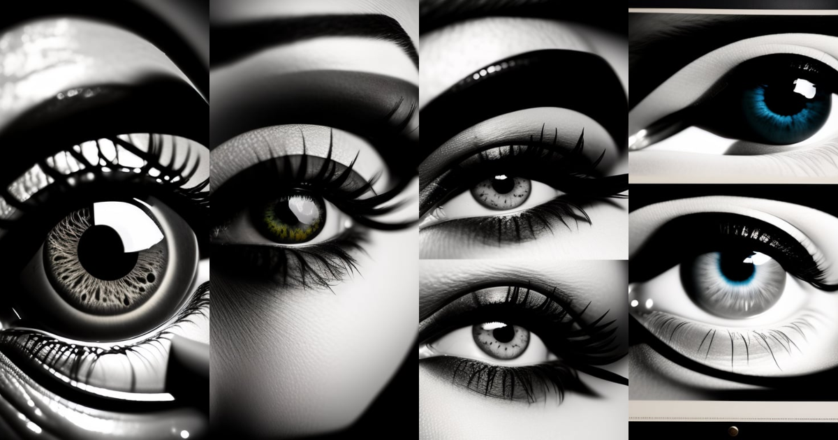 Lexica - A cutout picture of an eye from a vintage magazine, torn edges ...
