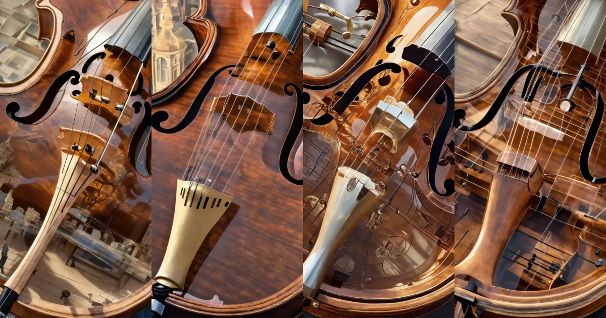 Lexica - A photorealistic closeup view of inside a transparent cello ...