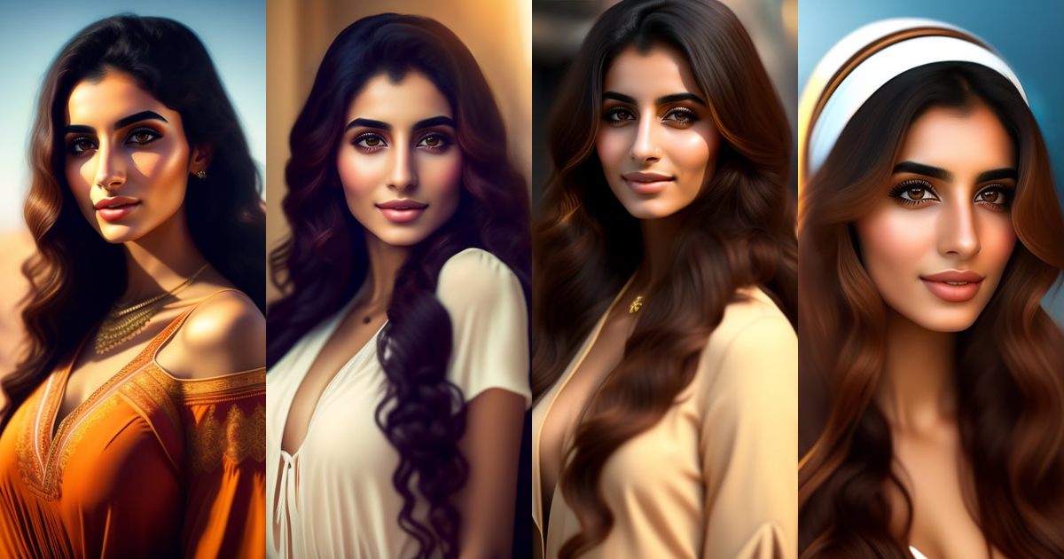 Lexica - Young middle eastern woman , pretty nose , wavy hair , armenia ...