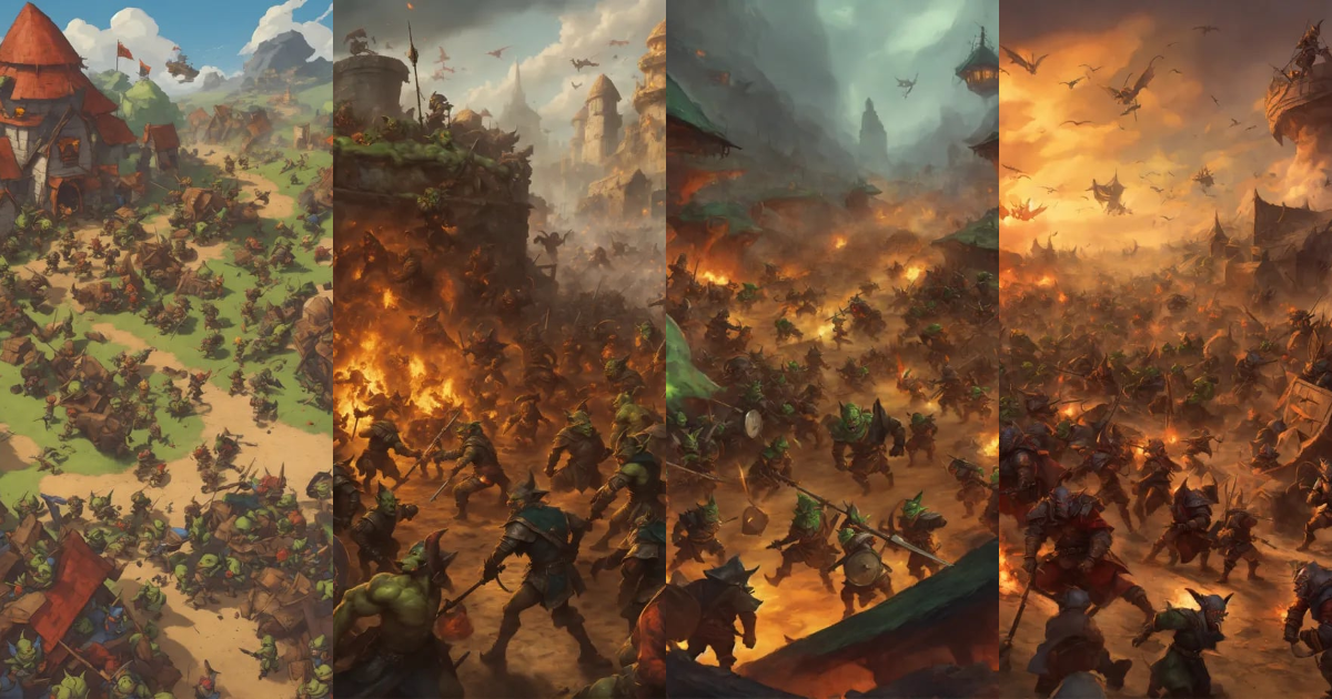 Lexica - A chaotic battlefield filled with goblins.