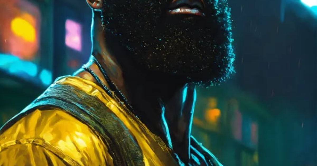 Lexica - Kimbo slice as a male cyberpunk gang member blade runner 2049 ...