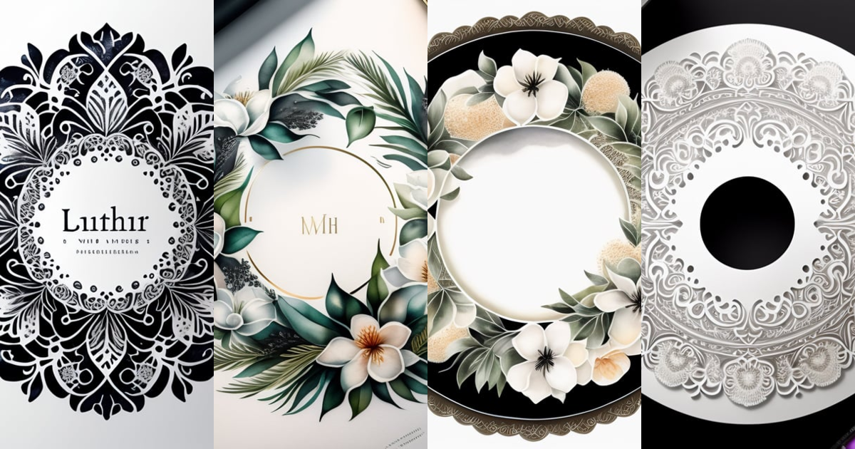 Lexica - Blank white placeholder with round lush bloomy wreath ...