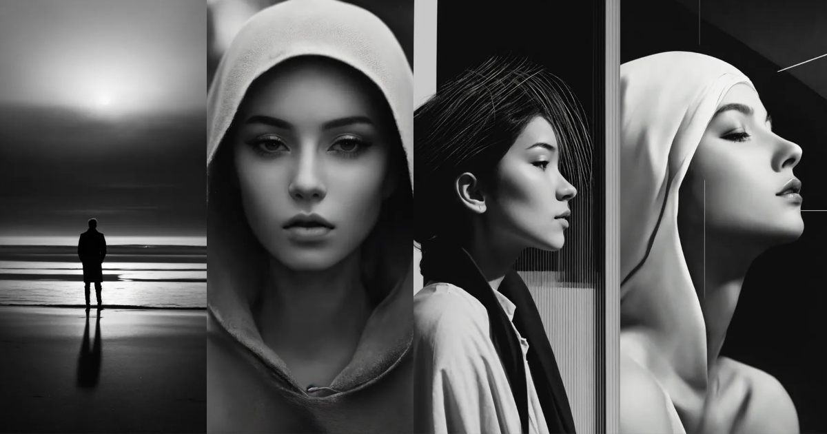 Lexica - Hope, personified, minimalist, sharp, artistic, black and white