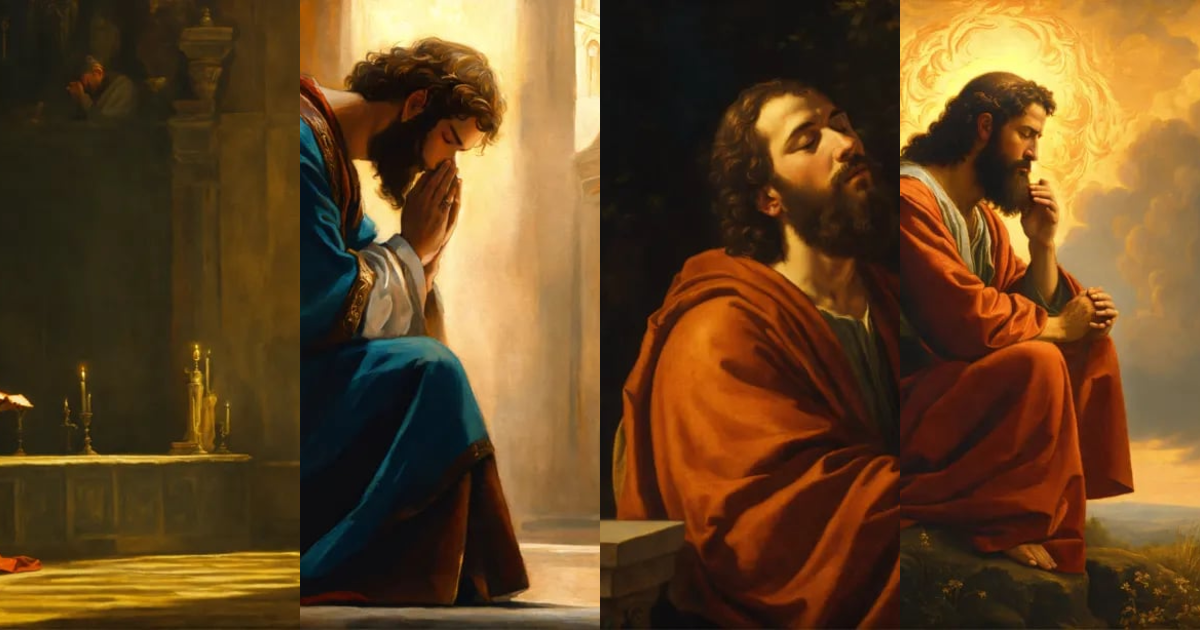 Lexica - Renaissance oil painting of a biblical man praying to god