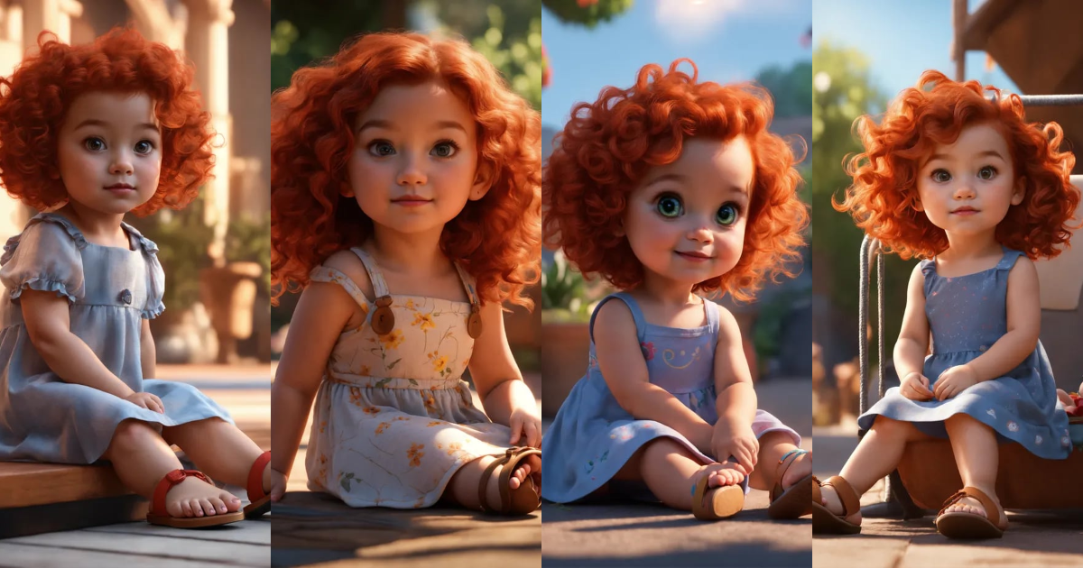 Lexica - Disney Pixar visual of a curious 4-year-old toddler with ...