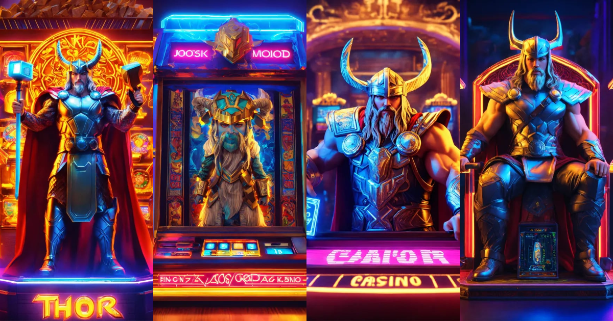 Lexica - 3D GOD THOR with MJOLNIR casino slot machine in the gambling ...