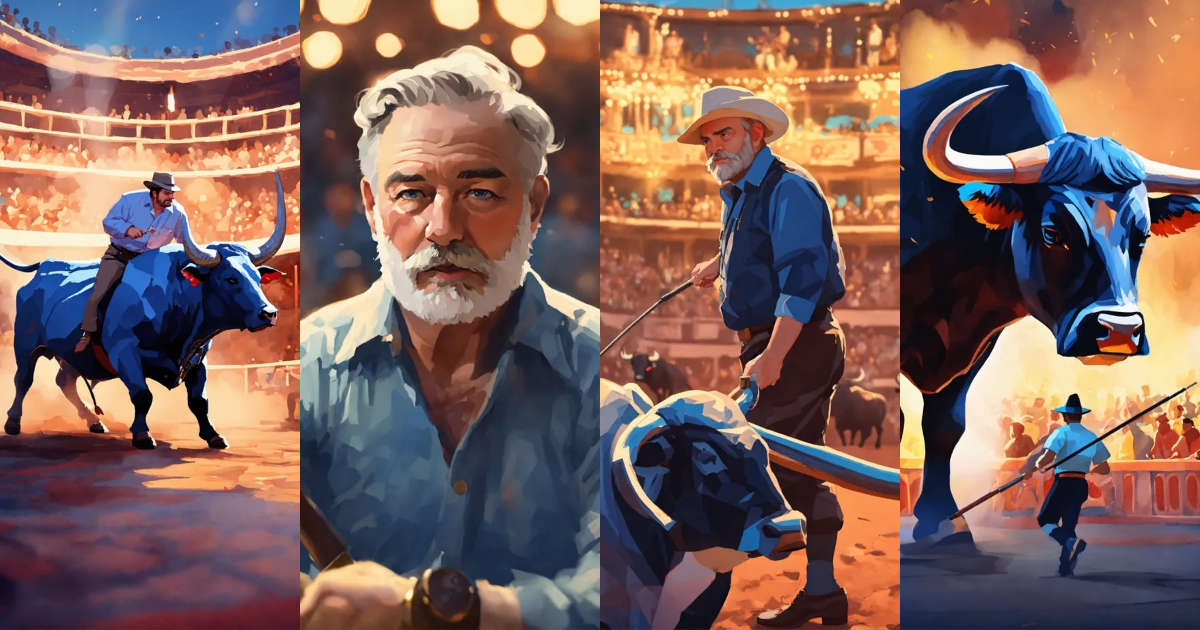 Lexica - Ernest Hemingway in a bullfight, Bullfighting ring, in the ...