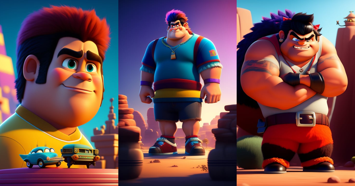 Lexica - Ralph from movie (wreck it ralph) at pyramids, pixar style